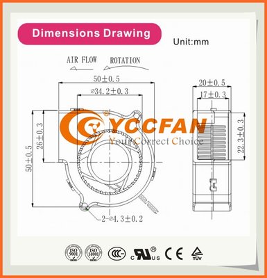 China factory 50mm 5020 dc 5volt 12volt 24volt 48volt small centrifugal blower fan 50x50x20