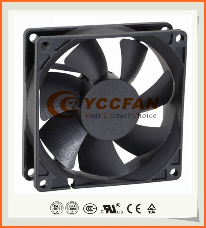 Shenzhen fan companies 80mm 8025 small dc brushless axial flow cooling fan 12 volt for car head lamp
