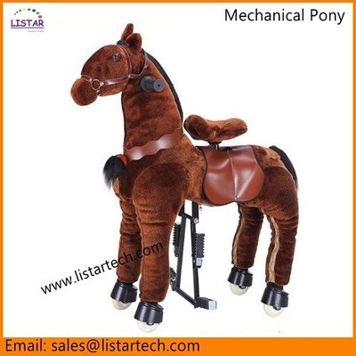 China Plush Walking Horse Pony with Wheels, Ride On Brown Horse Toy base on Child exercise supplier