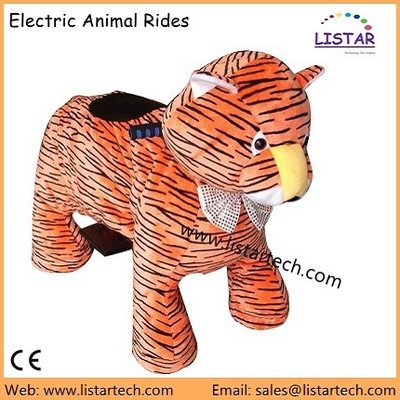 China Kid Amusement Rids Equipment Tiger Design Animal Plush Ride on Horse, Zippy Animal Rides supplier