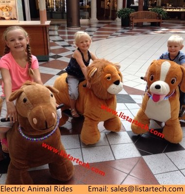China youtube animals plush animals motorized kids rides for shopping center supplier