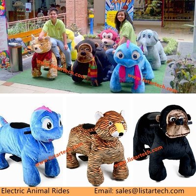 China animated plush animals walking stuffed animals bike motorized child cover supplier