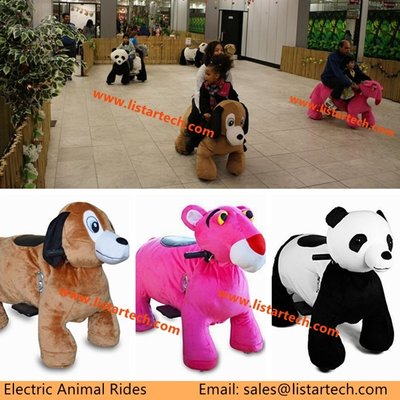 China Ride-On Plush Motorized Animals Rides Panda Dog Panther, Stuffed Motorized Riding Animals supplier