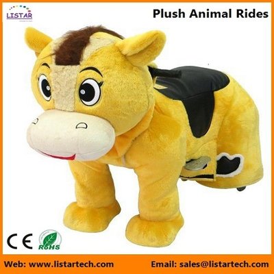 Electric Rechargeable Ride-on Plush Animal Rides for kids and adults entertainment-Horse supplier