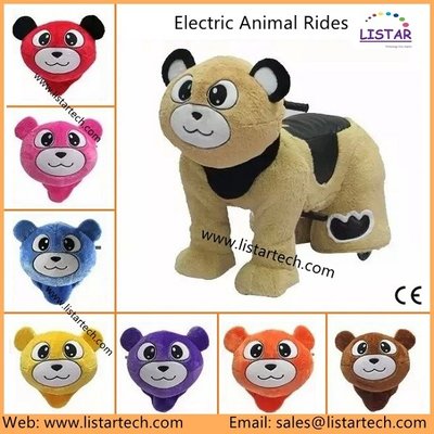 Coin Operated Electric 4 Wheels Plush Animal Rides for Shopping Mall and Amusement Parks supplier