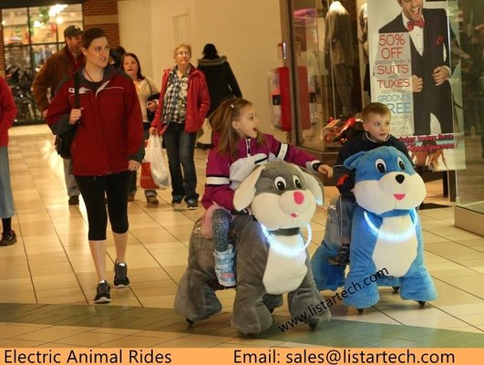 Coin Operated Animal Rides with LED Flashing Lights and Music, Coin Operated Plush Ride supplier