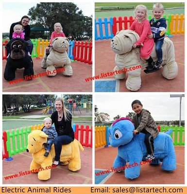 Outdoor Amusement Rides Stuffed Animals With Wheel Motorized Plush Riding Animals Ride supplier