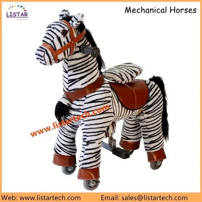 Zoo Kids Riders Mechanical Walking Horse, Zebra Pony Rides in Stuffed & Plush Animal Fur supplier