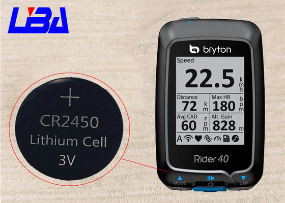 Batería del litio 3v de los dispositivos de seguridad 600mAh LiMnO2, batería de la alta capacidad Cr2450 3v