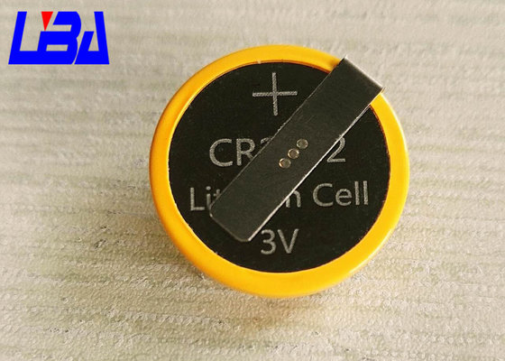 Batería de la célula de la moneda del tablero de interruptor con la etiqueta de la soldadura, botón de la pila modificado para requisitos particulares 3v