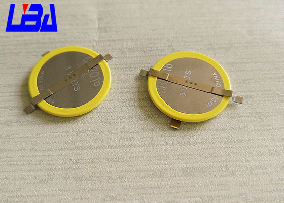 Cr2032 recargable con las etiquetas de la soldadura, célula de la moneda de la batería de litio Cr2032