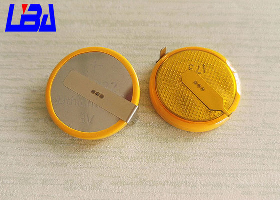 Cr2032 durable con el conector, baterías recargables con las etiquetas de la soldadura