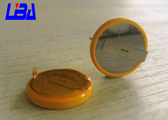 Cr2032 durable con el conector, baterías recargables con las etiquetas de la soldadura