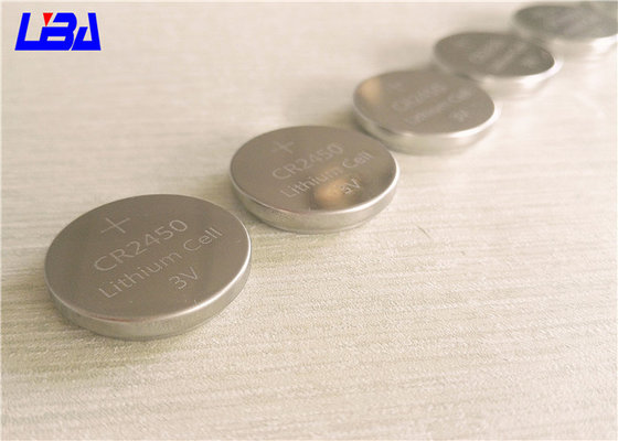 Batería de litio estándar Cr2450, batería de la célula de la moneda de 3V 600maH LiMnO2