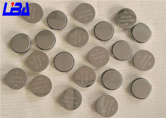 Batería de litio estándar Cr2450, batería de la célula de la moneda de 3V 600maH LiMnO2