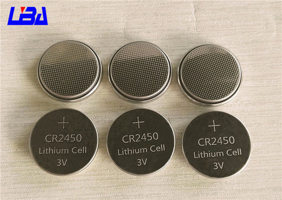 Batería de litio estándar Cr2450, batería de la célula de la moneda de 3V 600maH LiMnO2