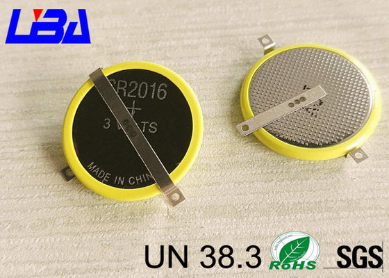 botón de la pila 3v con la etiqueta recargable, altas baterías de la soldadura del botón del litio del dren