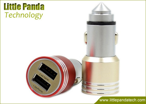 Newest Stainless Steel Micro USB Car Charger with 2 Ports Hammer Car Charger Universal USB Car Charger