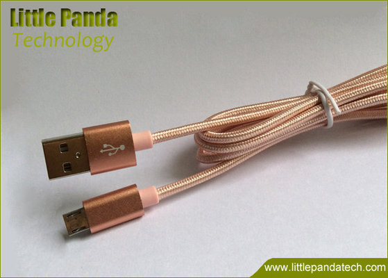 Nylon Line and Metal Plug USB Data Cable Micro USB Cable for Samsung and Andriod Phone