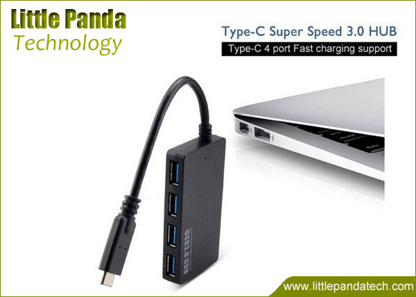 2016 New Ultra-thin USB 3.1 Type C Hub 3.0 4 Ports Hub for Macbook USB Hub on Sale
