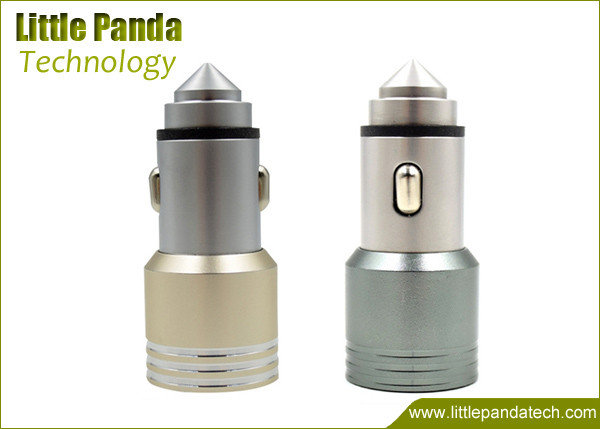 Newest Stainless Steel Micro USB Car Charger with 2 Ports Hammer Car Charger Universal USB Car Charger