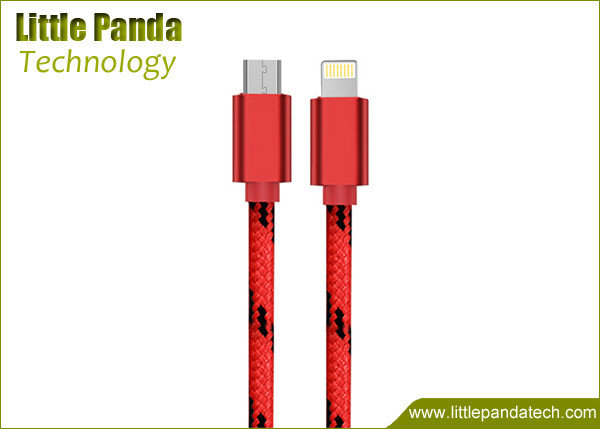 2016 Hot Sales Nylon Fabric USB Cable for iPhone 5/6 8-Pin Data Cable