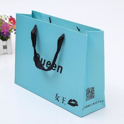 custom luxury black c1s art paper matt laminated shopping bag with ribbon bow,250 gsm art paper bag for clothes