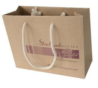 logo plain recyclable gift shopping carrier packaging red colored custom printed paper bag handle