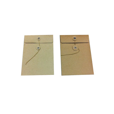 envelope with string tie,high quality kraft paper envelope with button and string tie