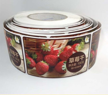 plastic self adhesive sticker roll packing product bar code lable printing,food product rounded labels with custom logo