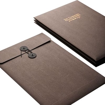 custom business file envelope with button and string closure tie file kraft paper bag envelope