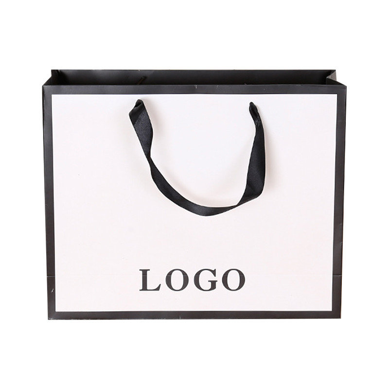 custom luxury black c1s art paper matt laminated shopping bag with ribbon bow,cheap c1s art paper matt laminated
