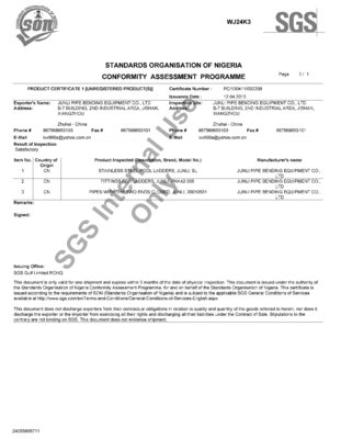 Provide SGS pre-shipment inspection,Saudi Arabic SASO,Kuwait TER/TIR,Iraq VoC