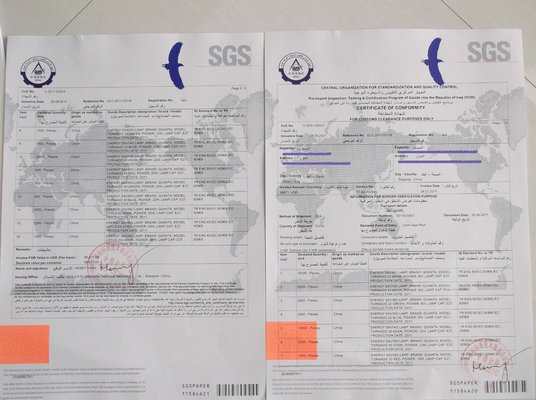 Provide SGS pre-shipment inspection,Saudi Arabic SASO,Kuwait TER/TIR,Iraq VoC