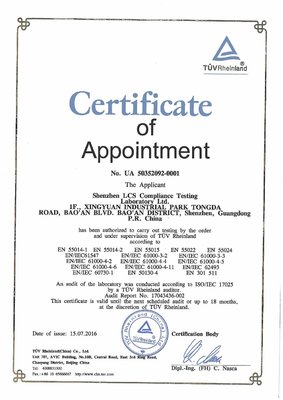 Product Safety /EMC/RF/Energy efficiency Service