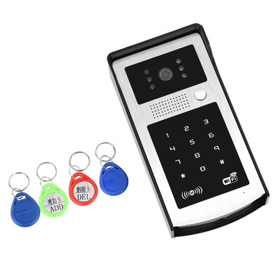 7inch touch key and intercom system unlock by password and ID card WIFI video door phone for villa