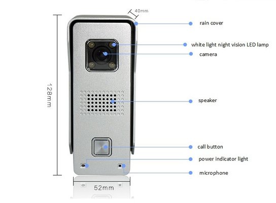 CK80 Metal case 7 inch color TFT LCD screen intercom system night vision with CMOS camera video door phone for villa