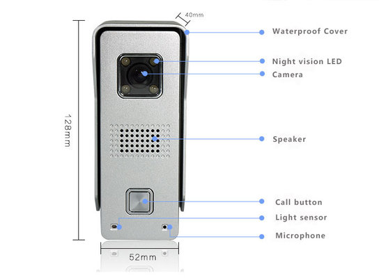 CK80 Metal case 7 inch color TFT LCD screen intercom system night vision with CMOS camera video door phone for villa
