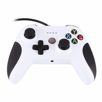 Dual Vibration 1.8m Wired Controller Gamepad with 4 LED Indicators 3.5mm Audio Jack for XBox One Slim and Windows PC