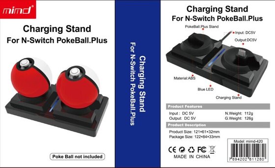 Newly 2 in1 Charging Stand Charge Dock Station for Nintendo Switch Poke Ball Plus