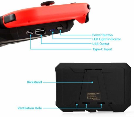 Battery Pack 10000mAh High Capacity Charger Case Backup Battery Pack Portable Power Bank For Nintendo Switch