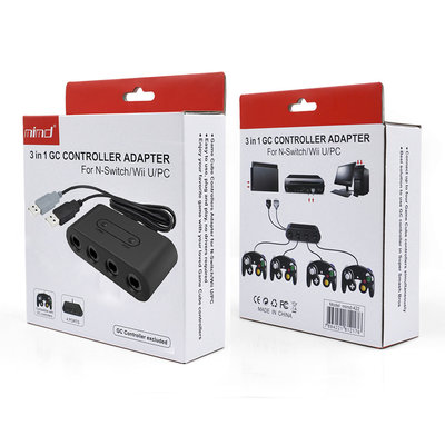 Hot New 3in1 Switch Adapter 4 Ports for Nintend GameCube GC Controllers USB Adapter Converter for WIIU PC for NS