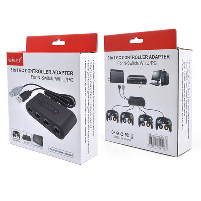 Multi Color Gamecube NGC Controller Adapter for Wii U, Nintendo Switch and PC USB Super Smash