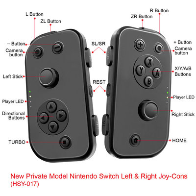 Private Bluetooth Left & right Joy-cons for Nintendo Switch with charging cable