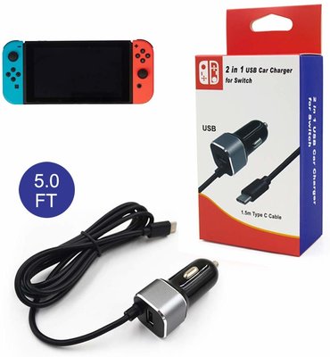 High Speed 2.4A USB Car Charger for Nintendo Switch and mobile