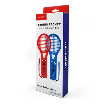 Latest High Quality Tennis Racket for Nintendo Switch Joy-Cons Blue and Red in set