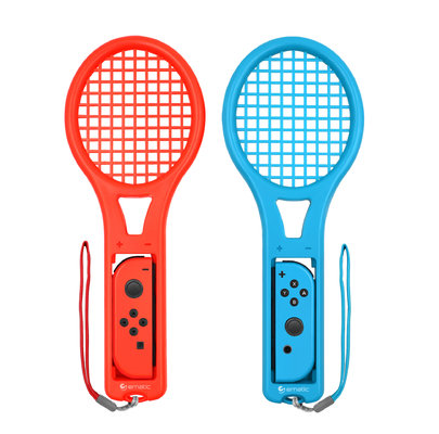 Latest High Quality Tennis Racket for Nintendo Switch Joy-Cons Blue and Red in set