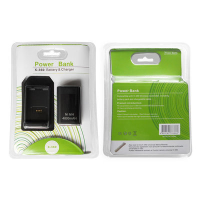 For Xbox 360 Rechargeable Battery Pack with Charging Dock 2 in 1 use Blac and White color