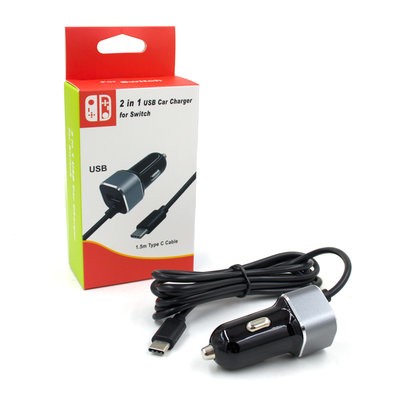 Factory Supply High Quality 2 in 1 Nitnendo Switch Car Charger Mobile Charger