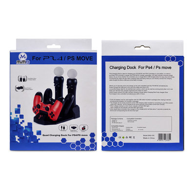 4 In 1 USB Charging Dock With LED Light Dual Charger Dock Station For Playstation For PS Move For PS4 VR Controllers